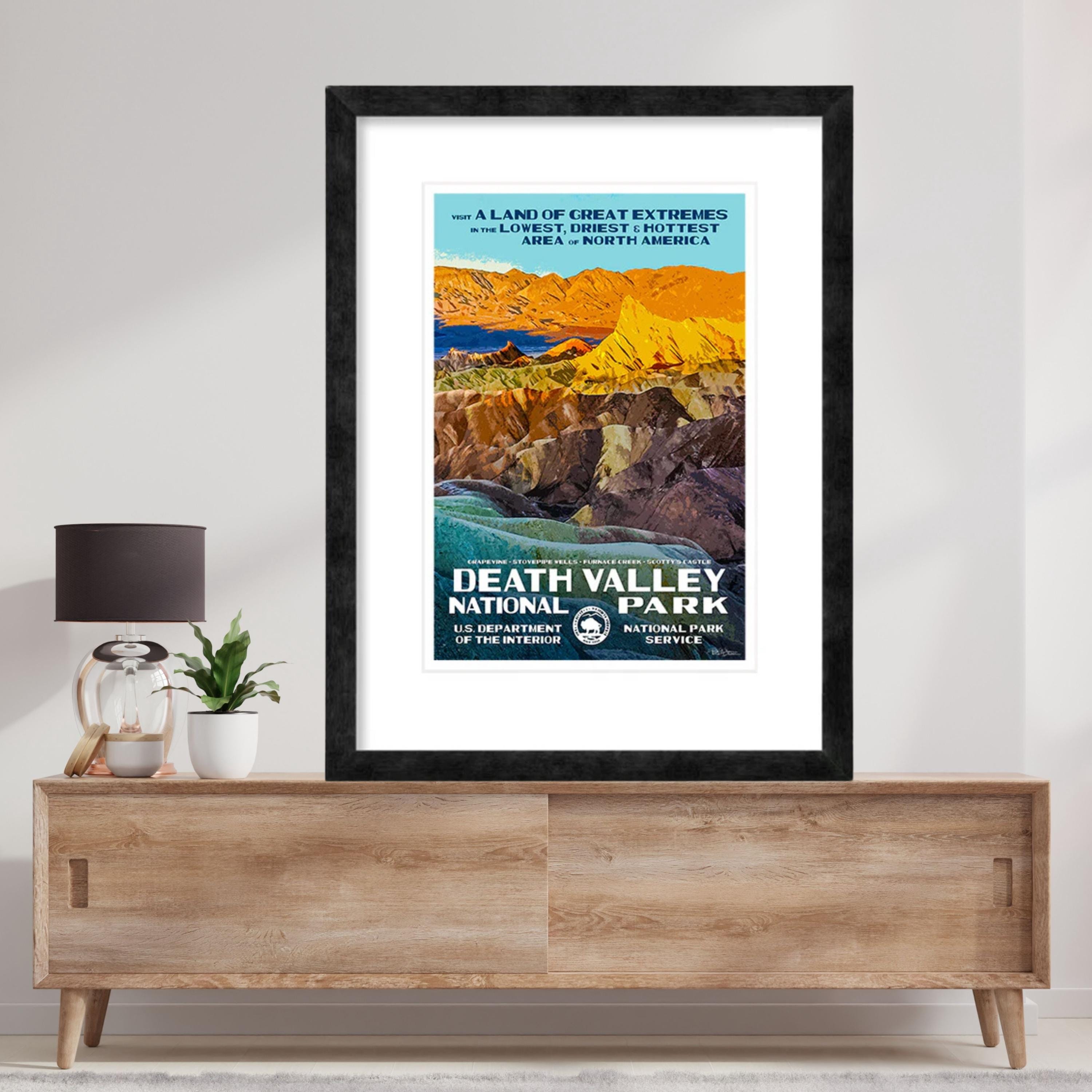 Death Valley National Park Poster Wpa-style, Mountain Range Artwork ...