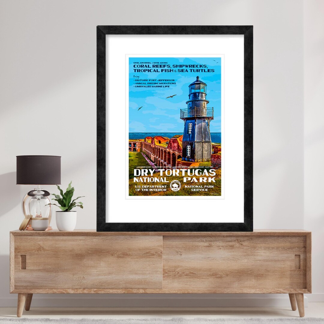 Dry Tortugas National Park Wpa-style Poster, Florida Keys Photography ...