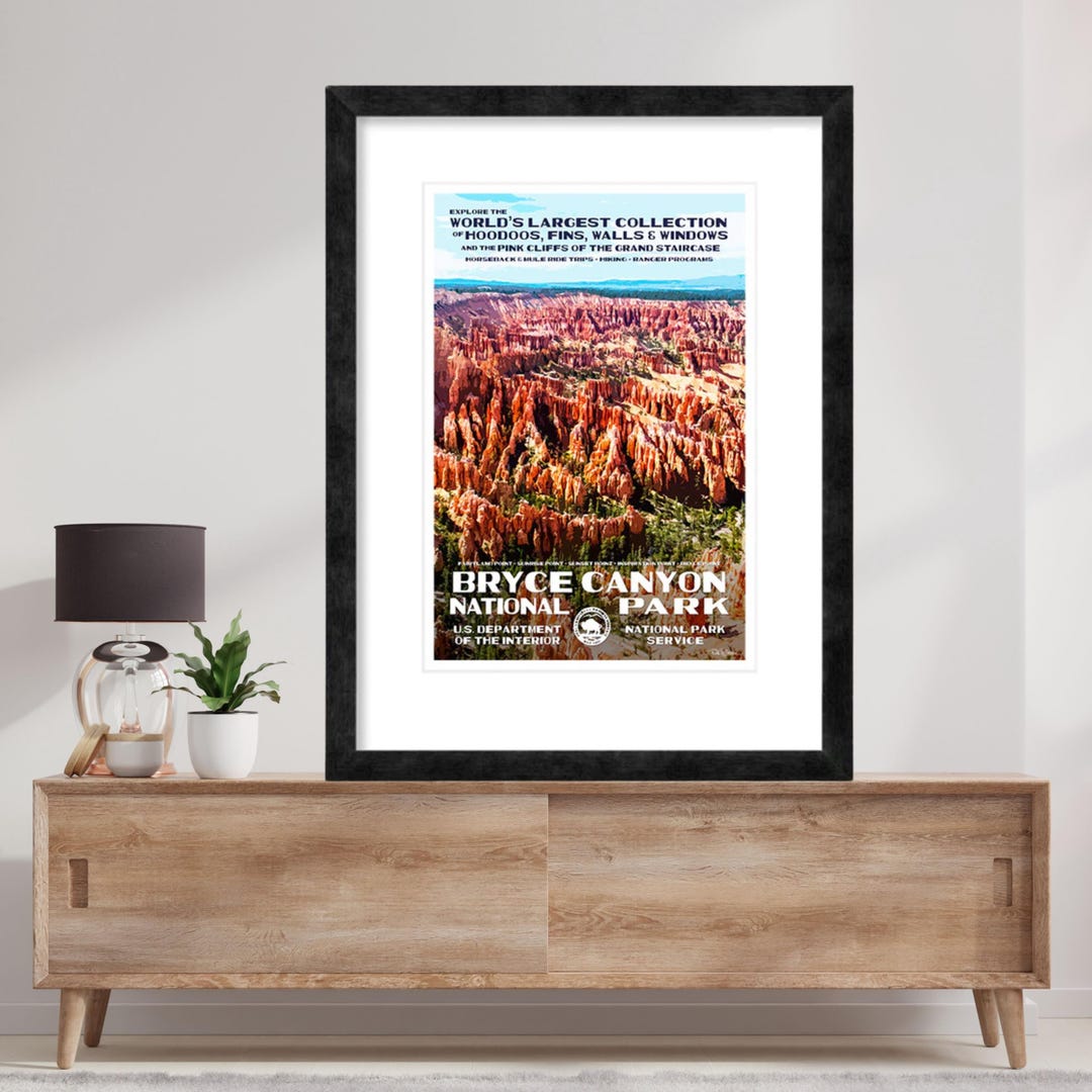 Bryce Canyon National Park WPA Style Poster, Utah Landscape Photography ...