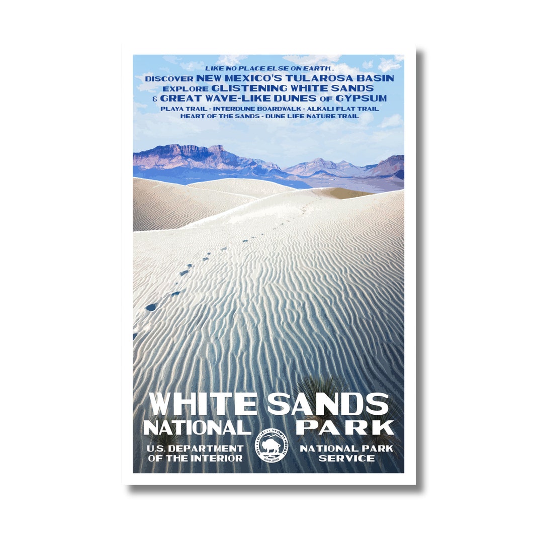 Original White Sands National Park Poster Vintage Wpa-inspired Artwork ...