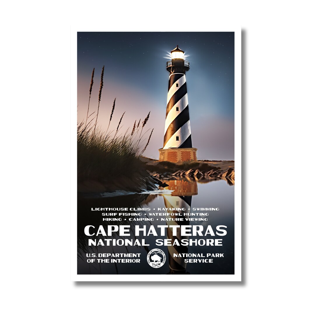 Original Cape Hatteras National Seashore Poster | Vintage Wpa-inspired ...