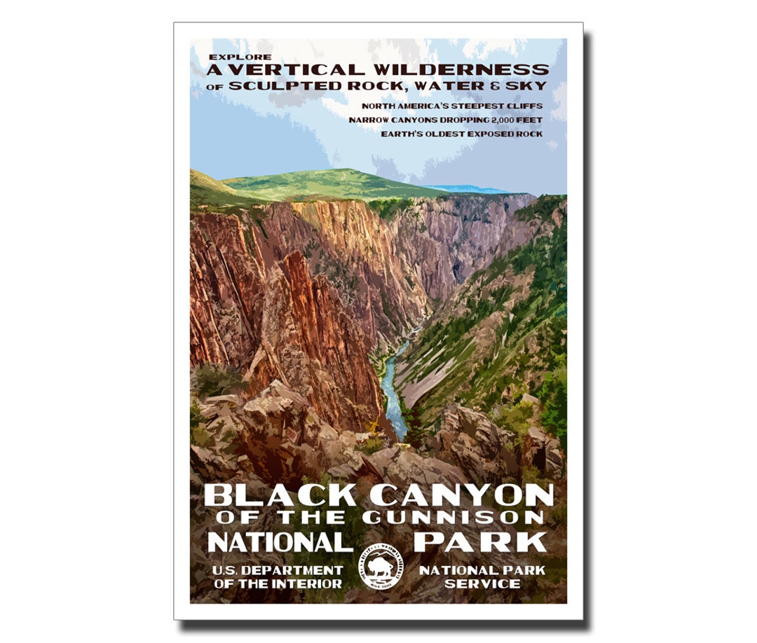 Black Canyon of the Gunnison National Park Poster Wpa-style 13x19 Rocky ...