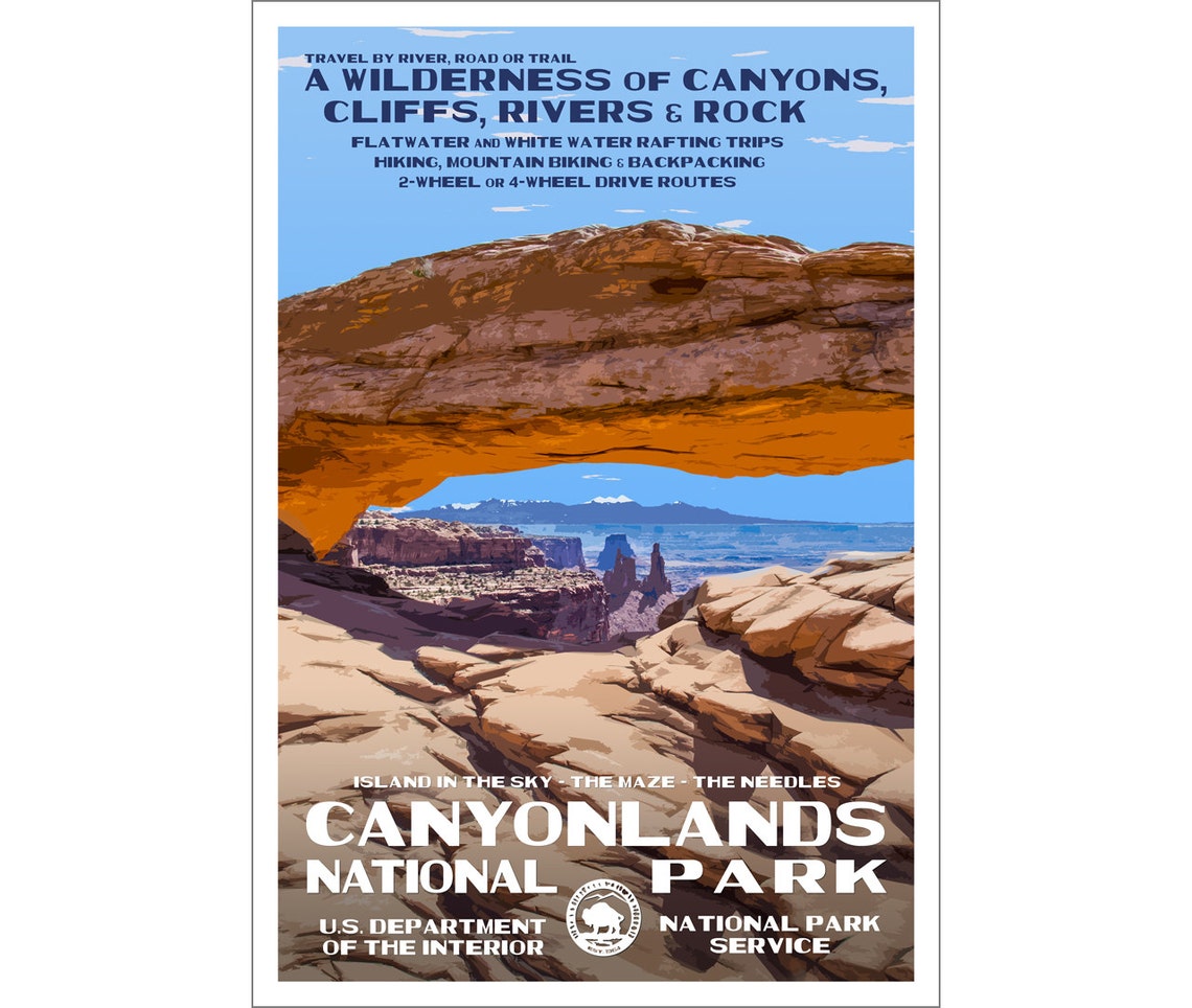 Canyonlands National Park WPA Style Poster. 13 X - Etsy