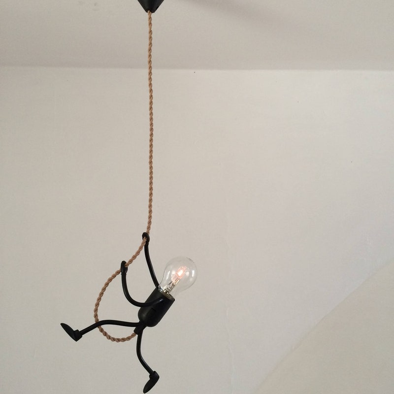 Black Rope Pendant Light - Etsy