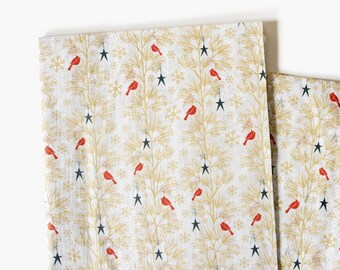 GOLD WOODLAND Frost CARDINAL Design Gift Grade Tissue Paper Sheets ...