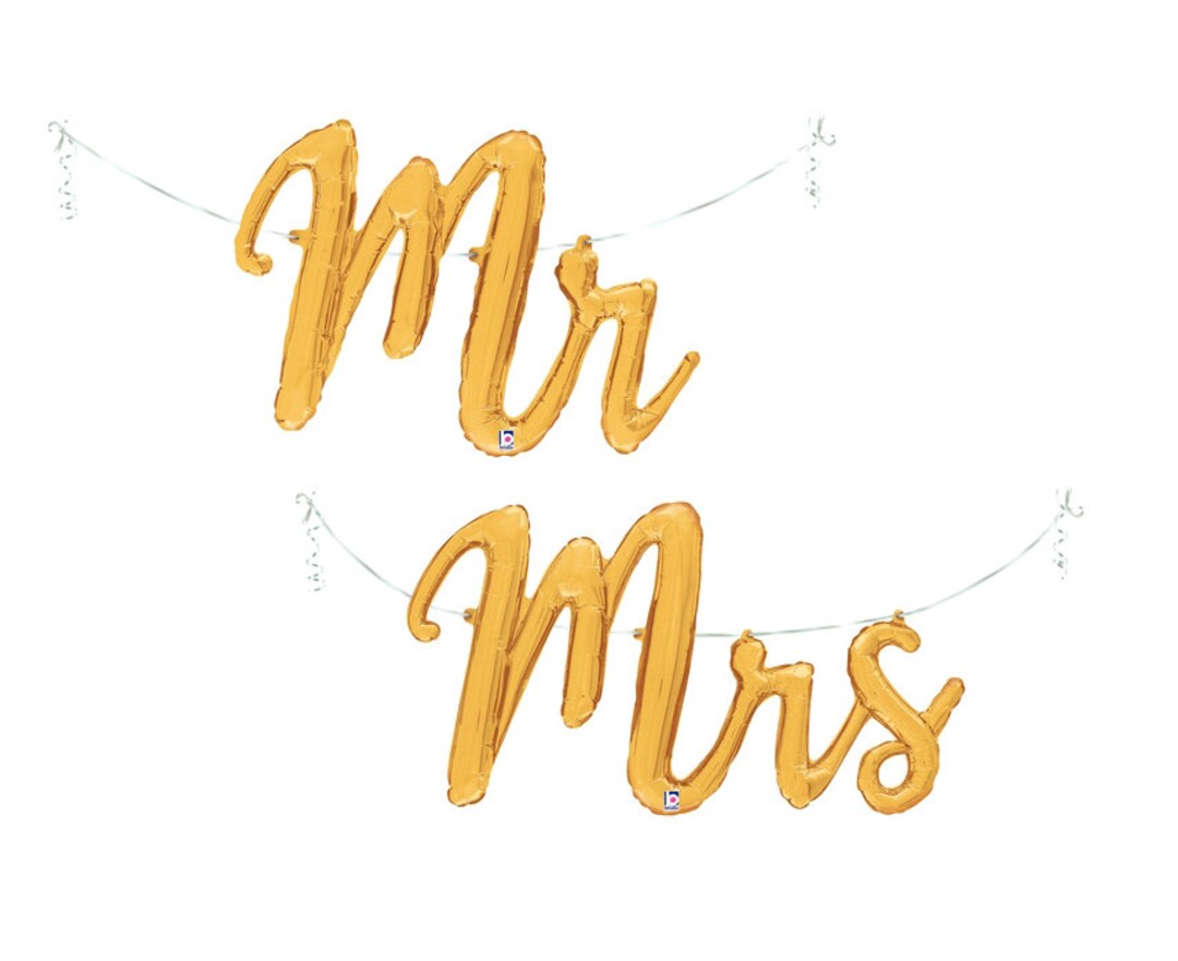 Mr and Mrs Script Balloon Banners, Wedding Balloon, Bride and Groom ...