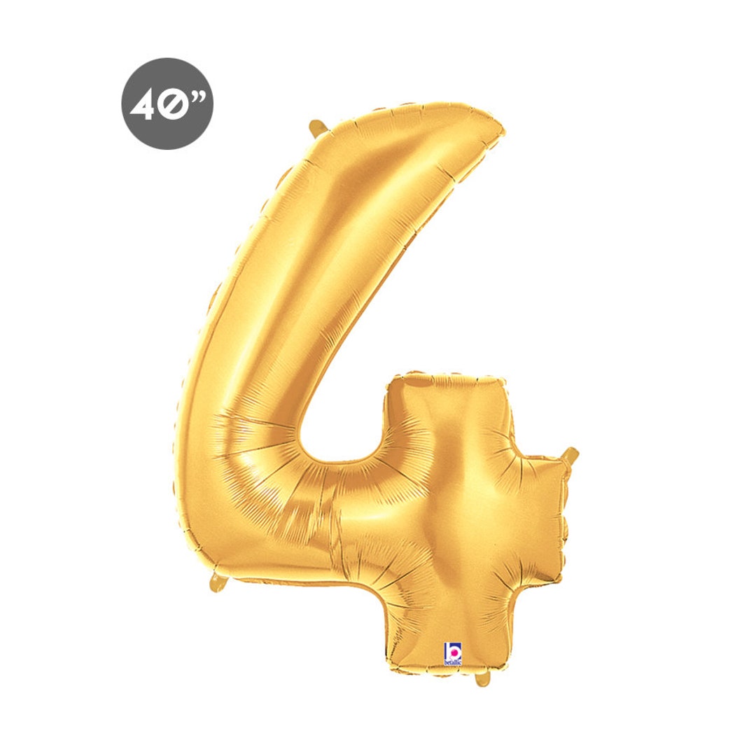 Jumbo Gold Number 4 Foil Balloon 40-inch, Gold Birthday Decor, Forth ...