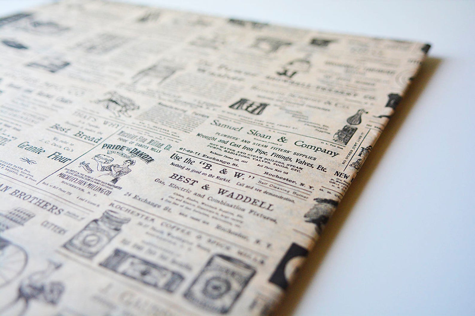 Vintage Newsprint Tissue Paper, Tissue Wrap, Packaging Supplies, Gift ...