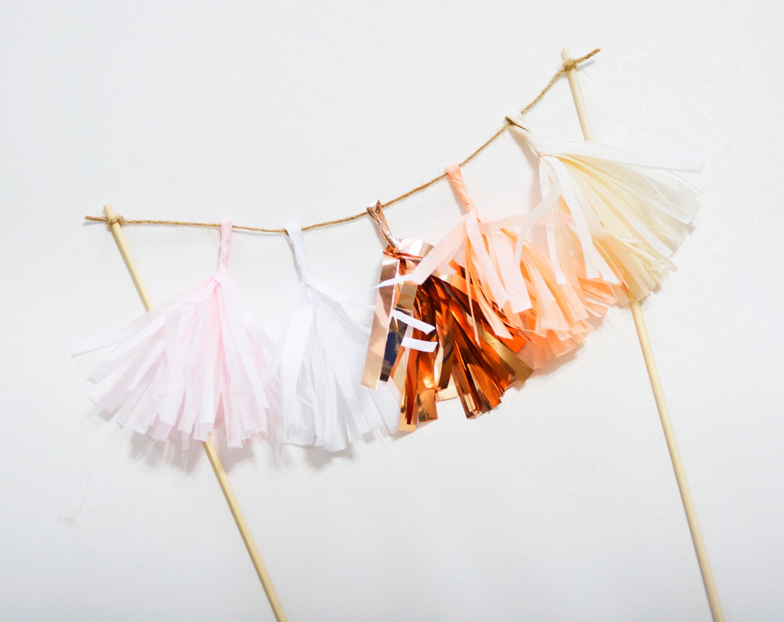 Pink Peach and Rose Gold Tassel Cake Topper Bridal Shower | Etsy