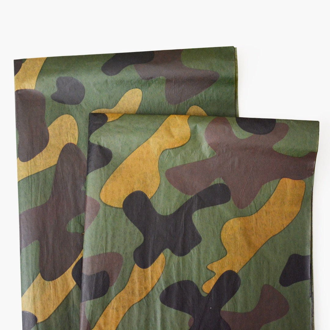 Army Camouflage Pattern Tissue Paper, Military Camo Gift Wrap, Gift ...