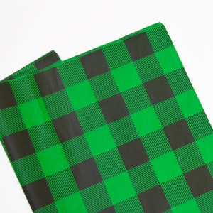 Green Buffalo Plaid Tissue Paper, Lumberjack Christmas Gift Wrapping ...