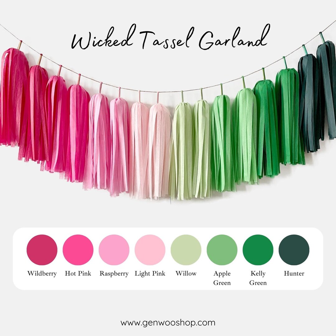 Wicked Tassel Garland - Oz Green Witch Party Banner Bunting Decor ...