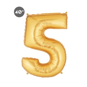 Jumbo Gold Number 5 Foil Balloon 40-inch, Gold Birthday Decor, Fifth ...