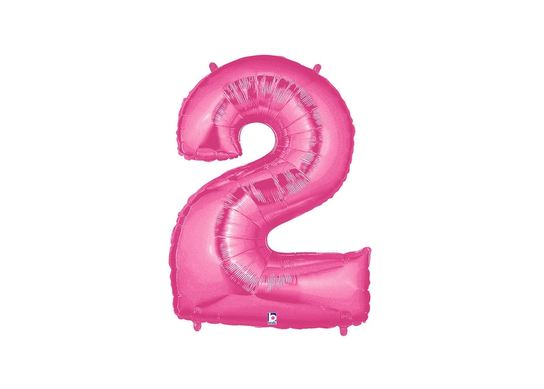 Jumbo Hot Pink Number 2 Balloon, Baby Girl Second Birthday, Pink ...