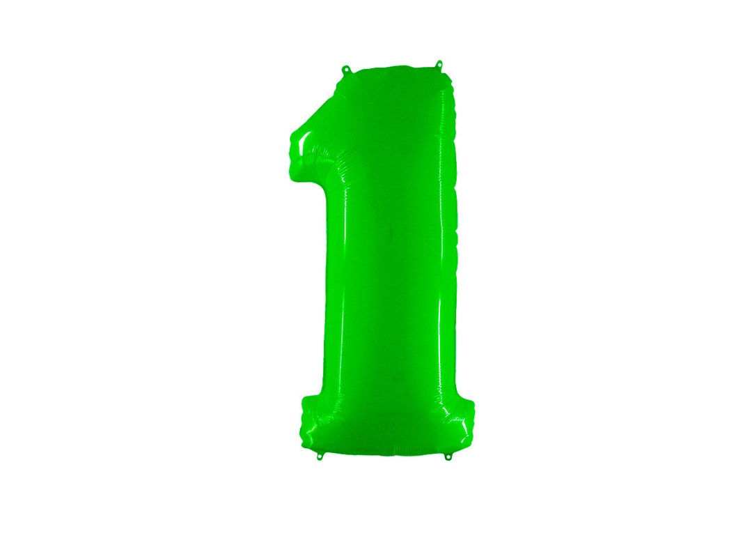 40" Jumbo Green Number 1 Balloon, Jungle Party, First Birthday, 1st ...
