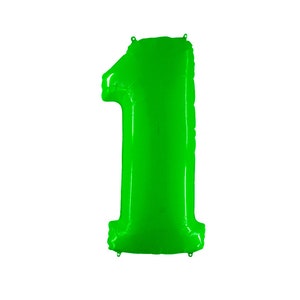 40" Jumbo Green Number 1 Balloon, Jungle Party, First Birthday, 1st ...