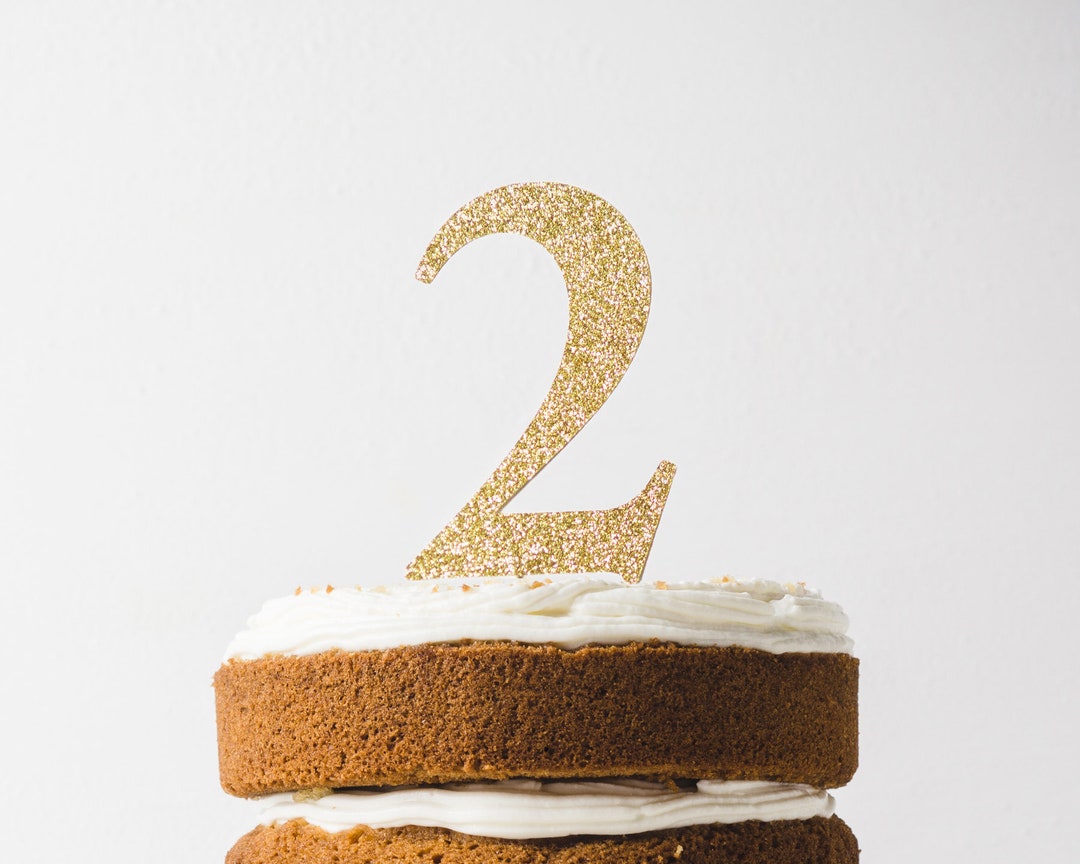 Number 2 Cake Topper | Gold 2 Cake Topper | 2nd Birthday Cake Topper ...