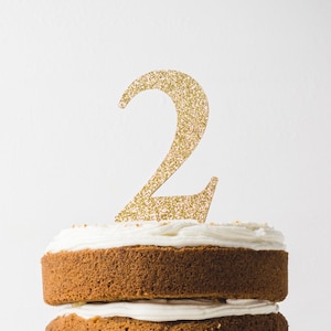 Number 2 Cake Topper | Gold 2 Cake Topper | 2nd Birthday Cake Topper ...