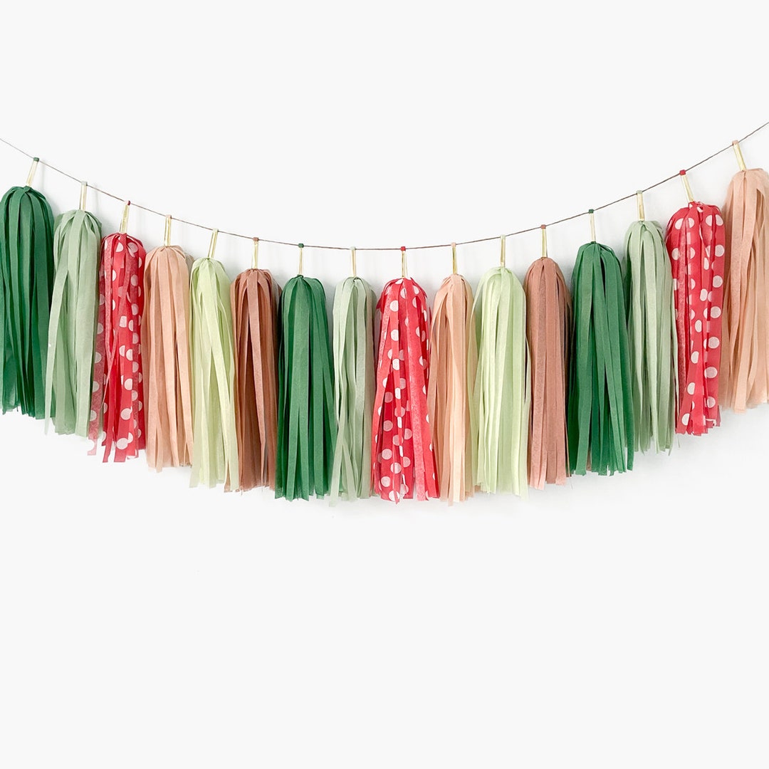 Mushroom Forest Tassel Garland ASSEMBLED - Woodland Birthday - Fairy ...