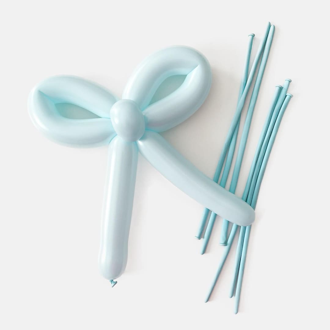 Baby Blue 260 Twisting Balloons - Bow Balloon DIY Baby Boy Baby ...