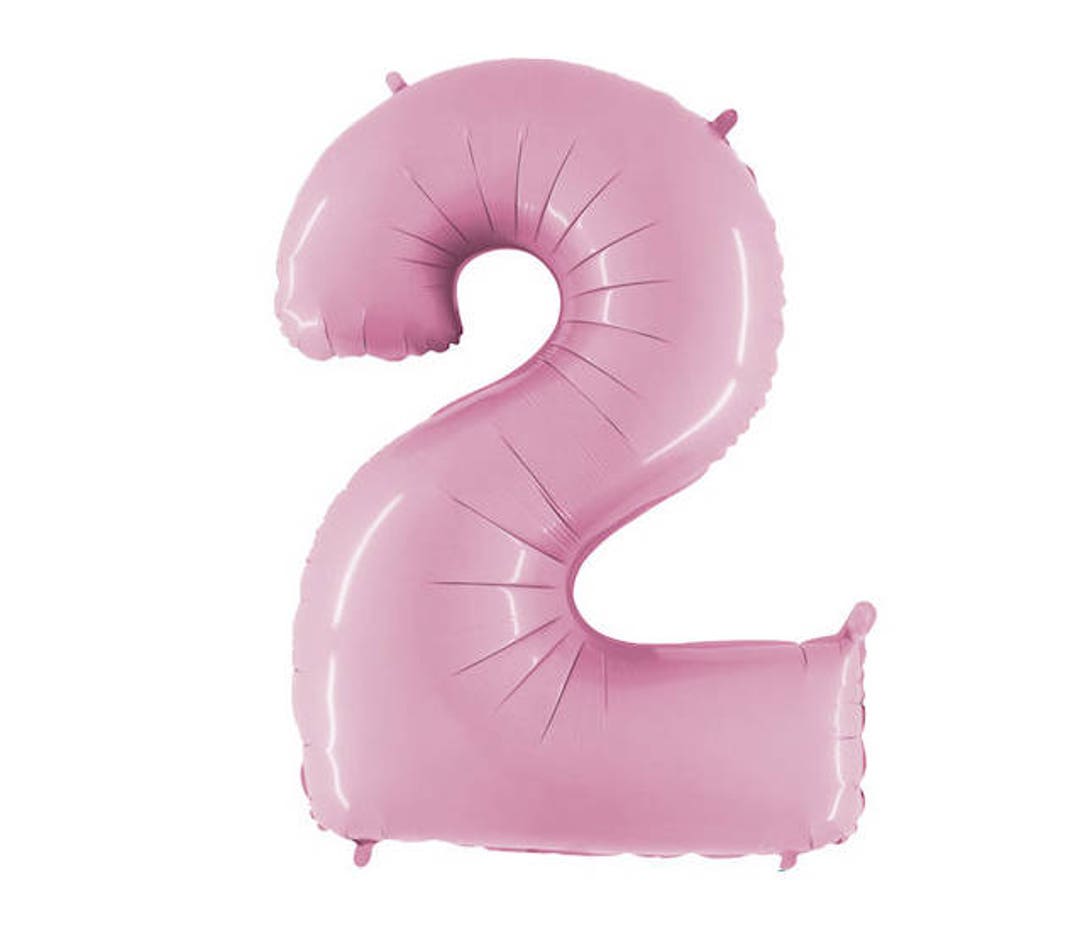 40" Jumbo Pink Number 2 Balloon, Number Two Balloon, Pink Second ...