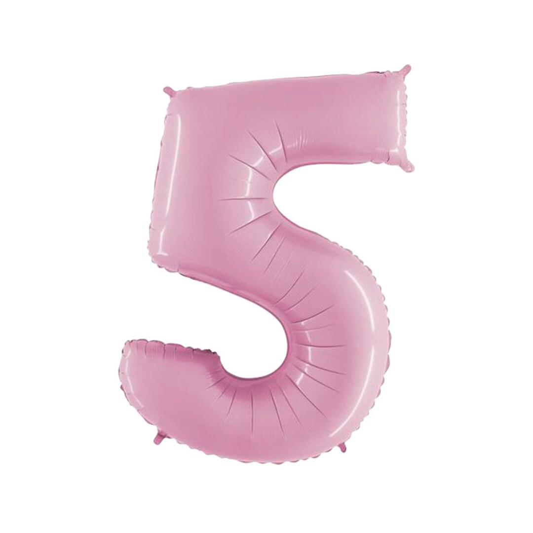Jumbo Pink Number 5 Balloon, Fifth Birthday, Birthday Number Balloon ...