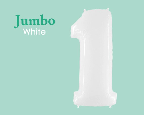 White Number 1 Balloon 1st Birthday Balloon Jumbo 1 - Etsy