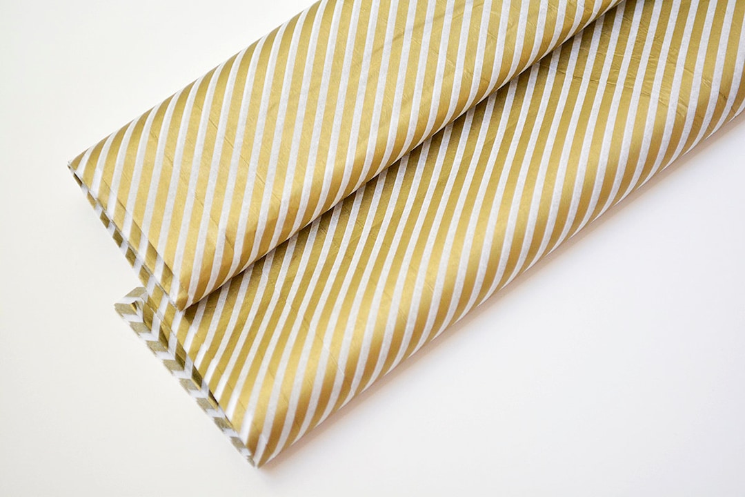 Gold Stripe Tissue Paper, Holiday Gift Wrapping, Christmas Decoration ...