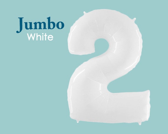 40 Jumbo White Number 2 Balloon 2nd Birthday Balloon | Etsy