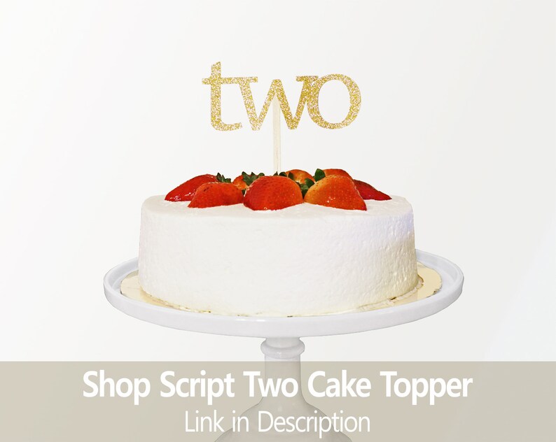 Number 2 Cake Topper Gold 2 Cake Topper 2nd Birthday Cake - Etsy