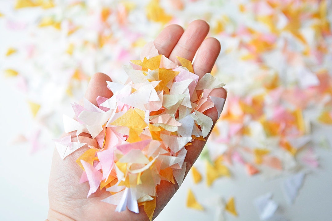 Vintage Country Confetti, Biodegradable Confetti, Pink Yellow Peach ...