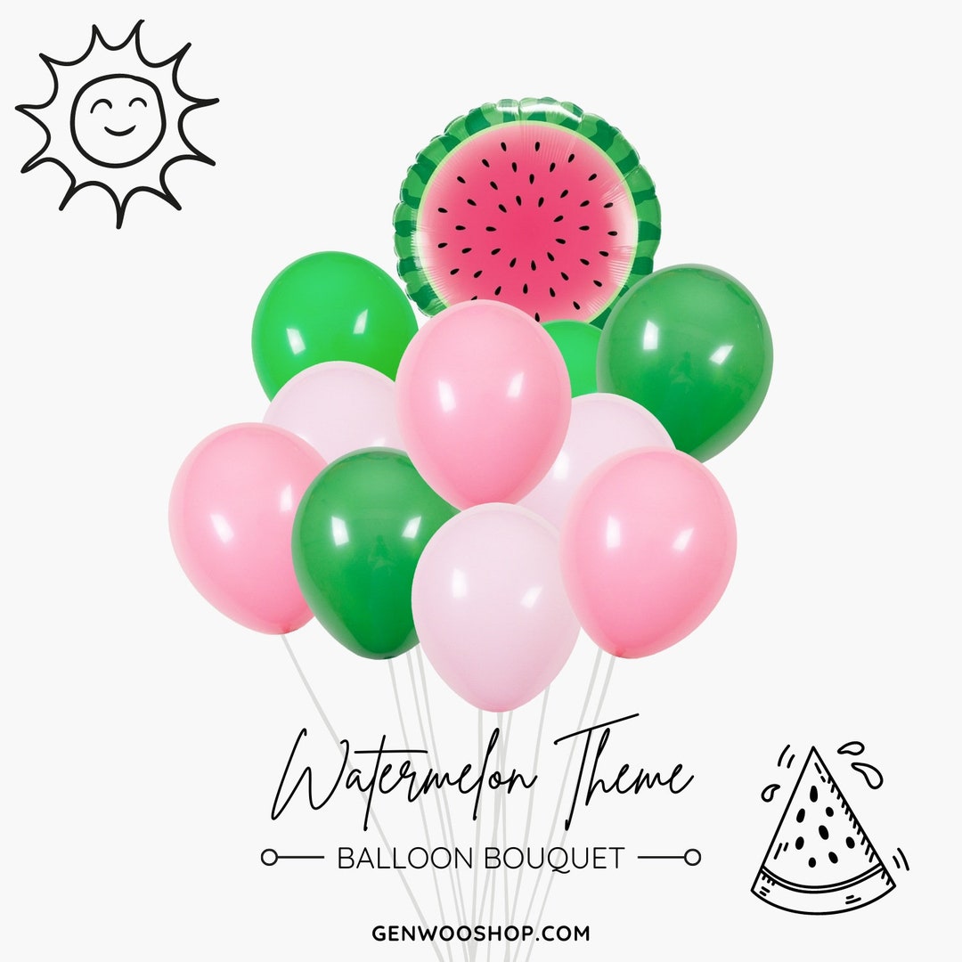 Watermelon Balloon Bouquet - Summer Birthday Party Decorations ...