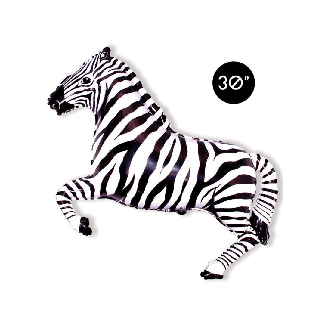 Jumbo Zebra Foil Balloon 30", Animal Party Decoration, Safari Party ...