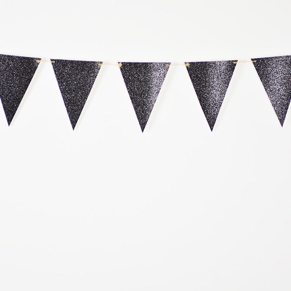 Black Pennant Banner - Etsy
