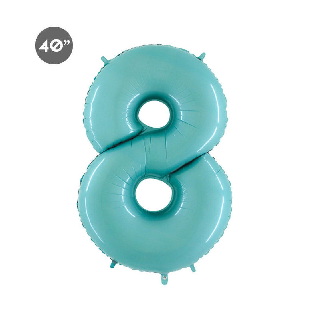 40" Jumbo Blue Number 8 Balloon, Baby Blue Number Eighth Balloon, Boy ...