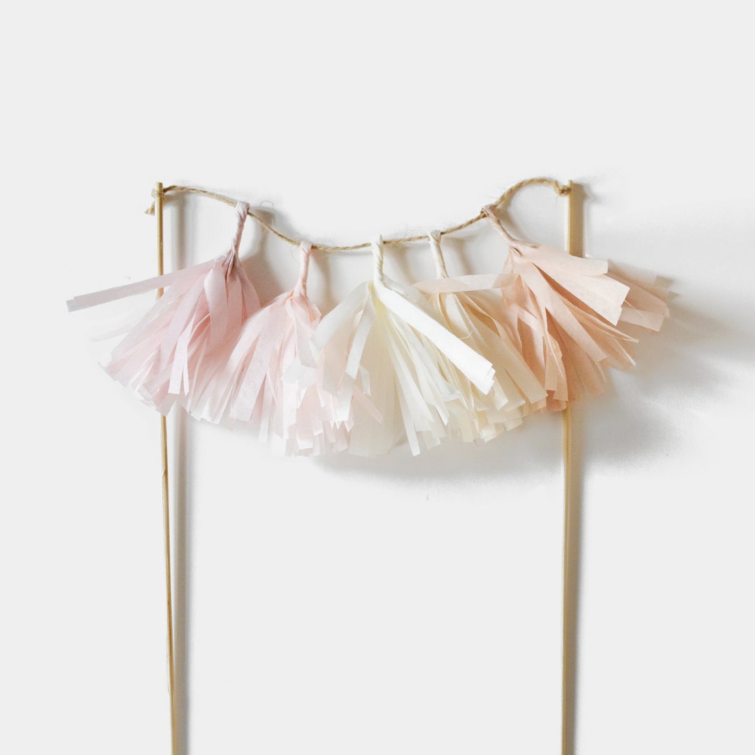 Boho Rainbow Tassel Cake Topper, Bridal Shower Cake Topper, Blush Baby ...