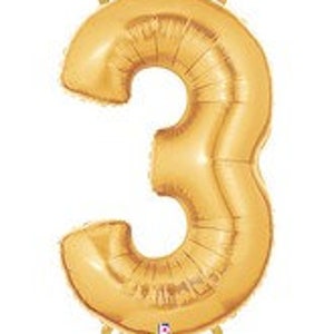 Number 3 Cake Topper | Gold 3 Cake Topper | 3rd Birthday Cake Topper ...