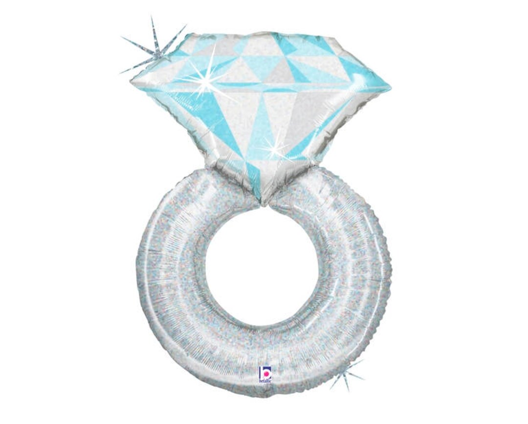 38" Holographic Diamond Wedding Ring Balloon, Wedding Balloon, I DO ...
