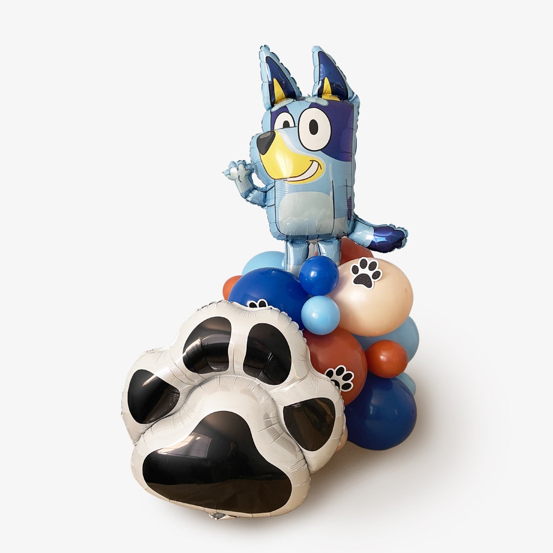 Bluey Paws Balloon Tower - Cartoon Blue Dog Balloon Column Stand - DIY ...