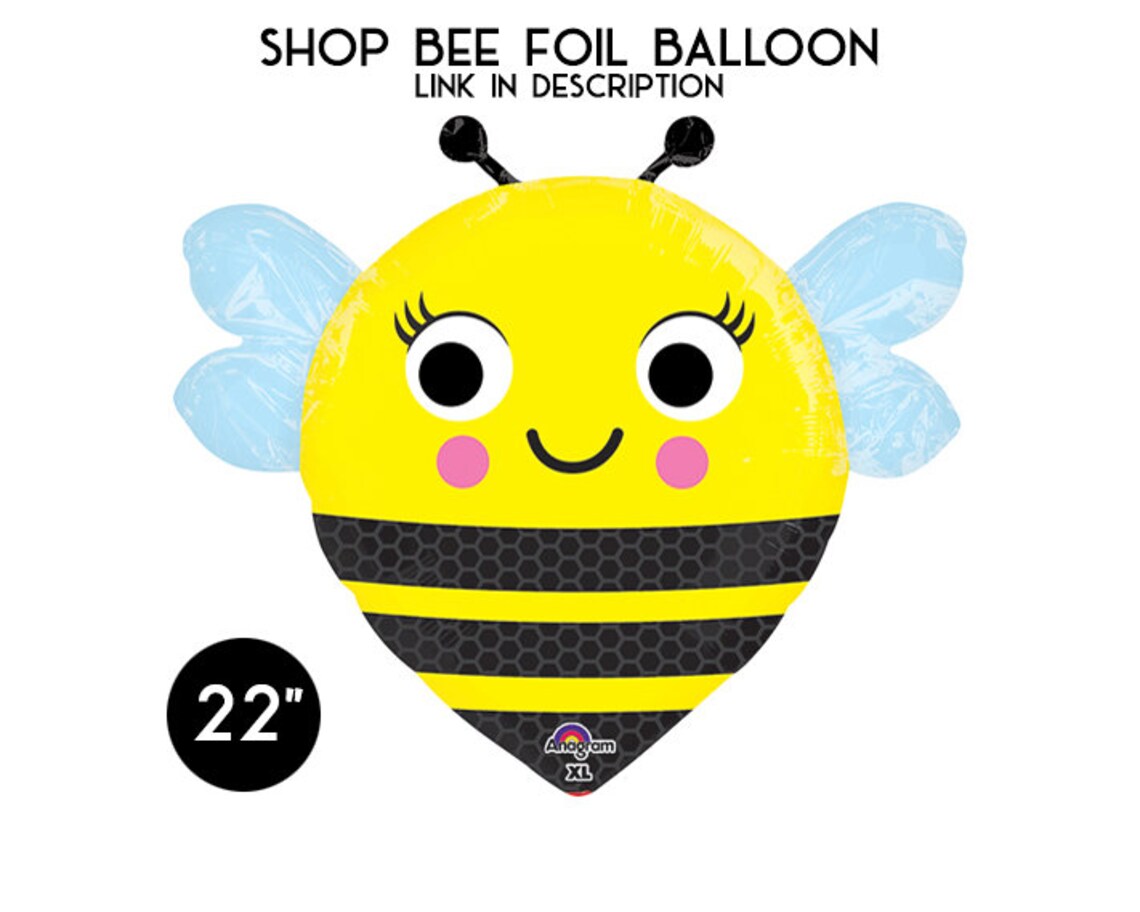 Yellow Black White Gold Balloon Bouquet, Honey Bee Party, Bumble Bee ...
