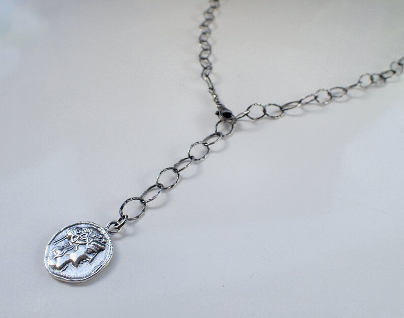Athena Coin Sterling Silver Necklace Greek Medallion Ancient - Etsy