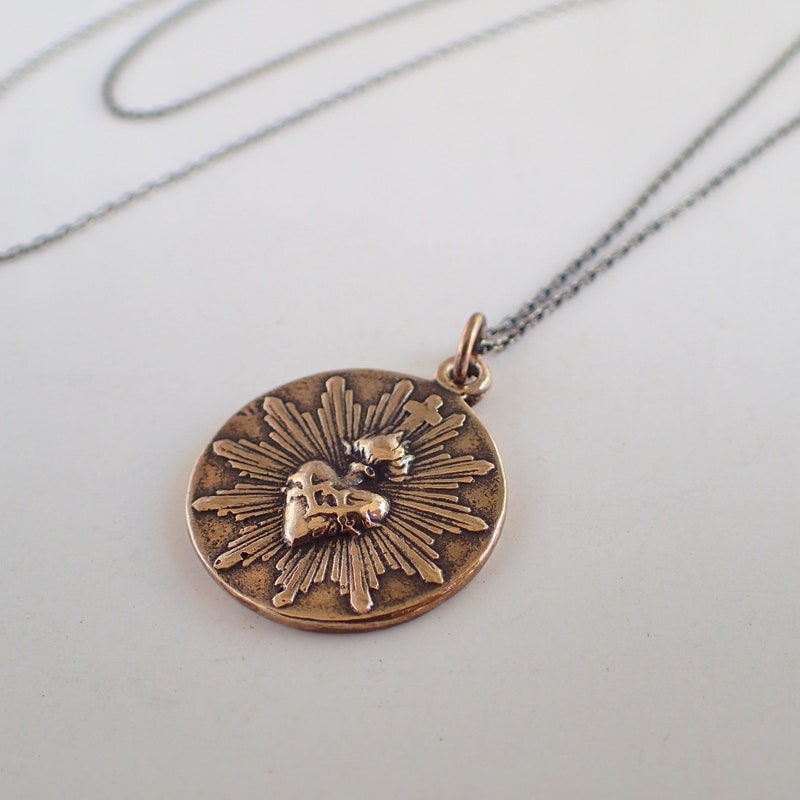 Sacred Heart Necklace - Etsy