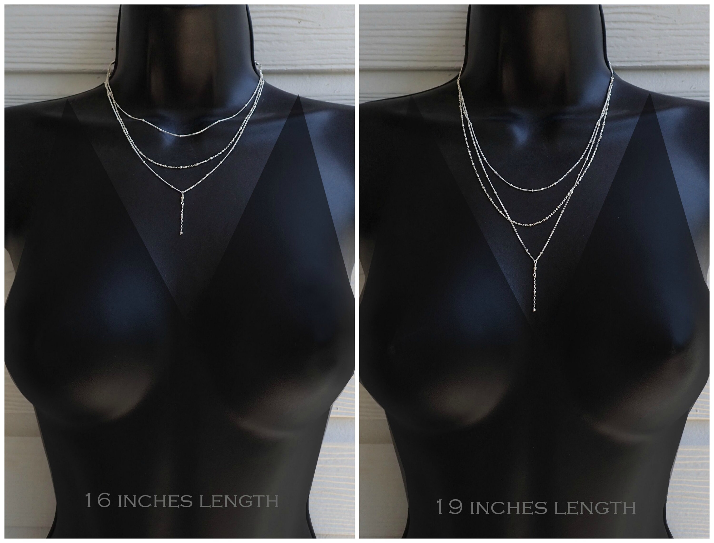 Layered Sterling Silver Chain Necklace Delicate Multi Strand - Etsy