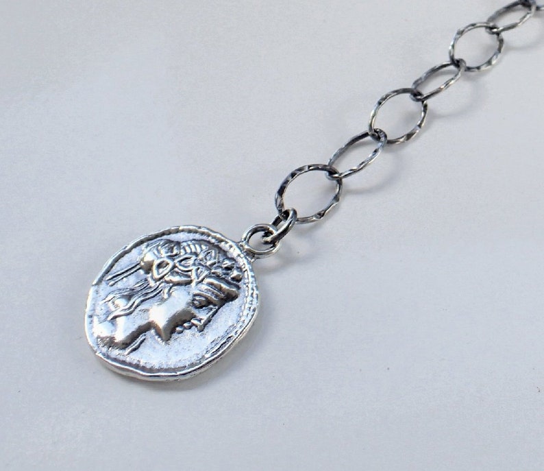 Athena Coin Sterling Silver Necklace Greek Medallion Ancient - Etsy