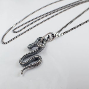 Snake Sterling Silver Necklace, Serpent, Coiling, Men’s, Unisex - Etsy