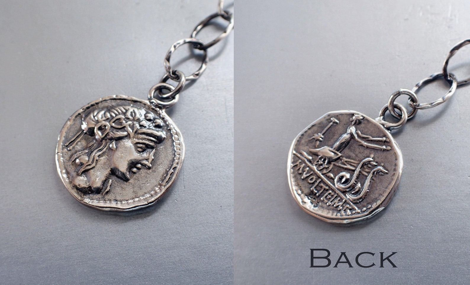 Athena Coin Sterling Silver Necklace Greek Medallion Ancient - Etsy