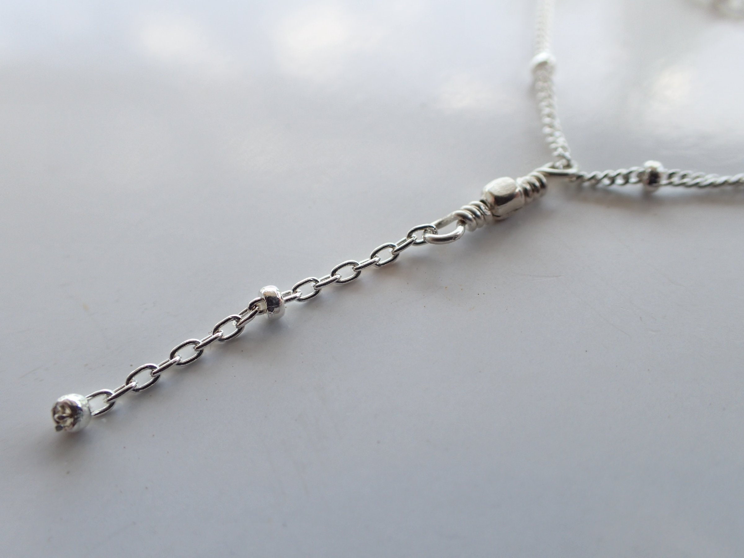 Layered Sterling Silver Chain Necklace Multi Strand Three - Etsy