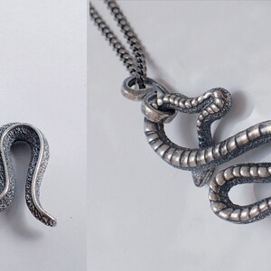 Snake Sterling Silver Necklace, Serpent, Coiling, Men’s, Unisex - Etsy