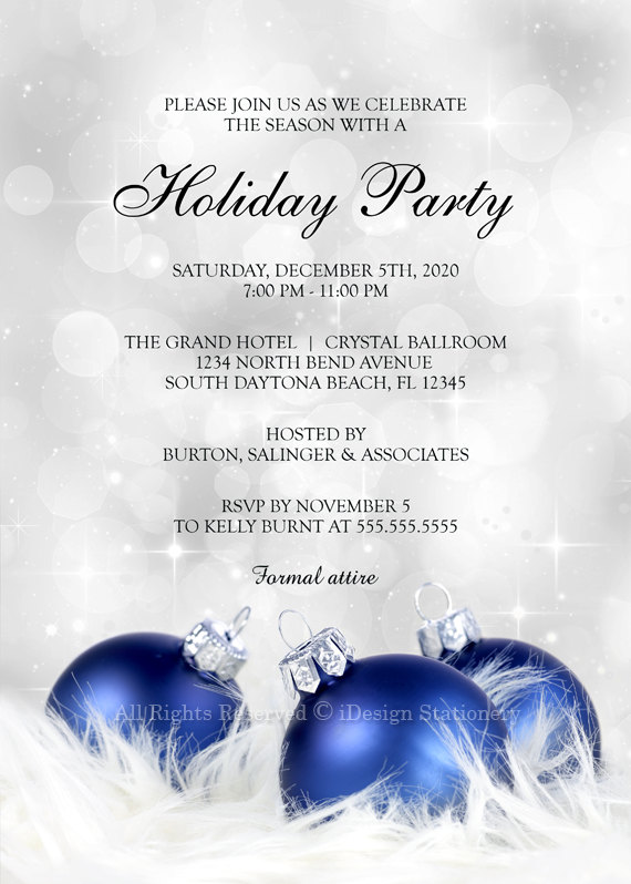 Elegant Holiday Party Invitation DIY Printable Christmas | Etsy