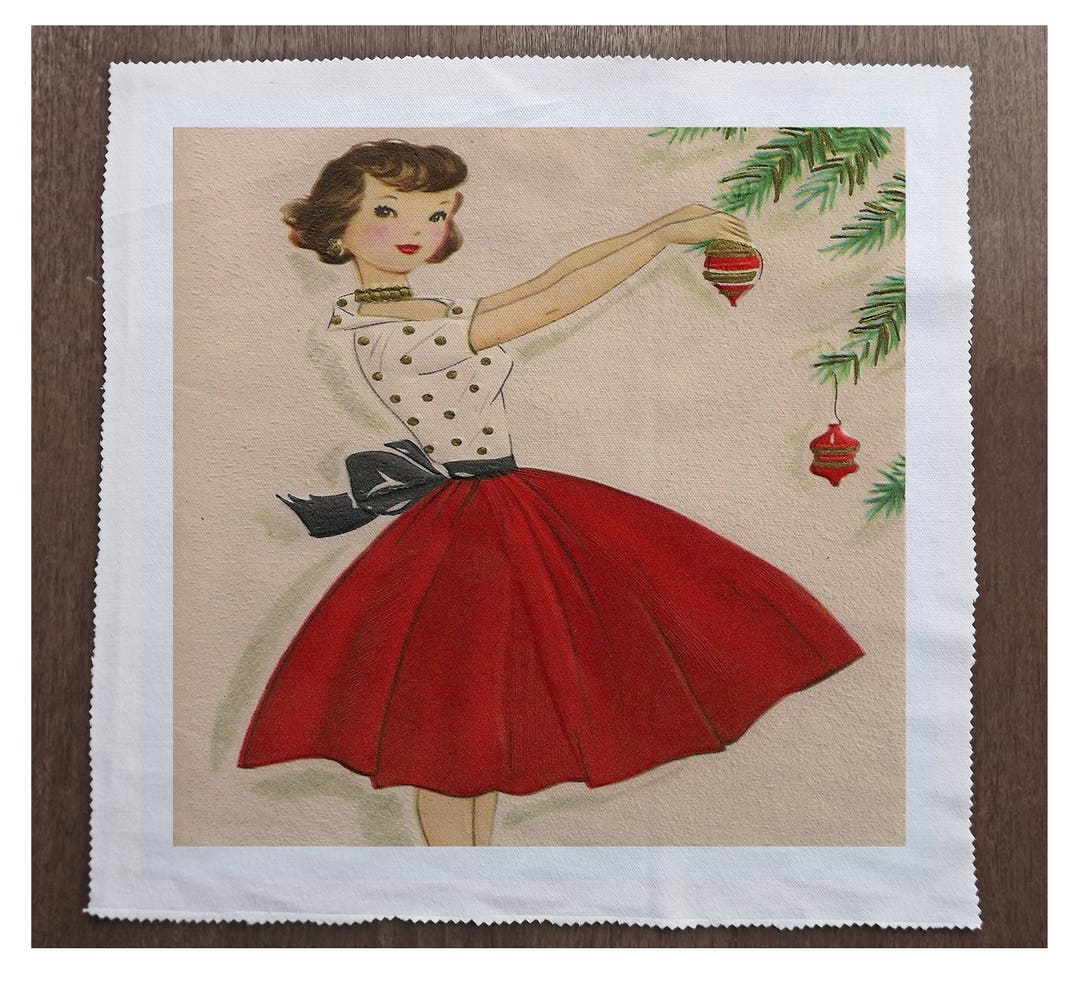 Vintage Christmas Decorating Tree Pin up - Sewing, Cushion, Upholstery ...